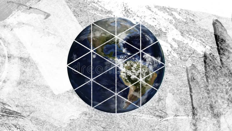 Earth Rotating through White Circle Foreground Stock Footage - Video of ...