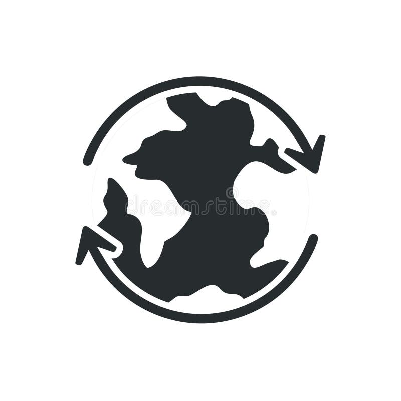 Earth Rotation Symbol. Illustration Vector Stock Vector - Illustration ...