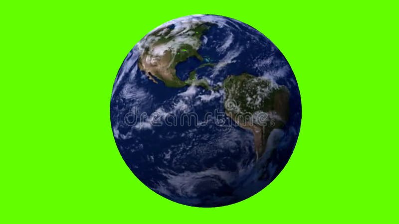 Earth Rotation Loop on Green Screen Background Stock Video - Video of ...