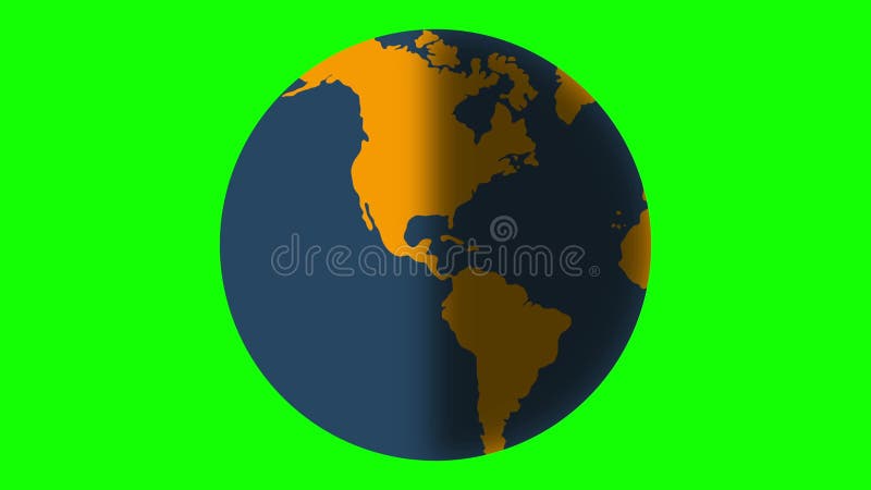 Earth Rotation Loop on Green Screen Background, the Earth Rotates ...