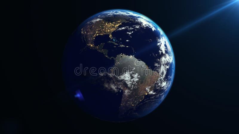 Earth Rotation in Space. stock illustration. Illustration of outer ...