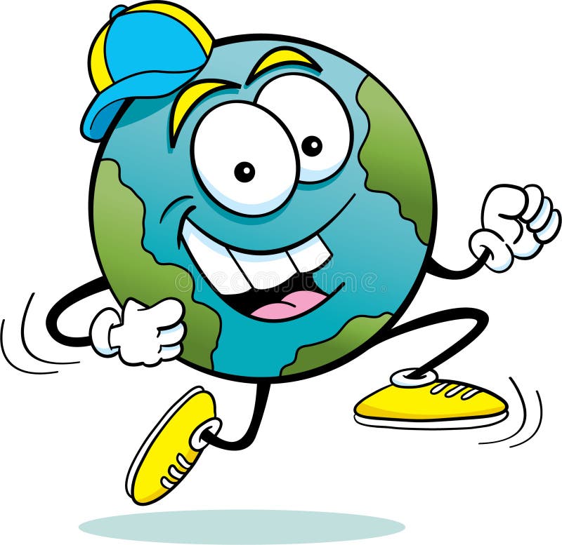 Earth running stock vector. Illustration of earth, funny - 25569720