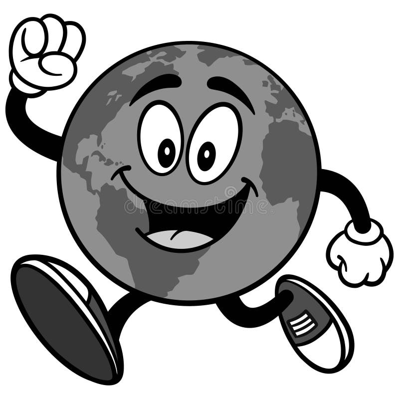 Earth running stock vector. Illustration of earth, funny - 25569720