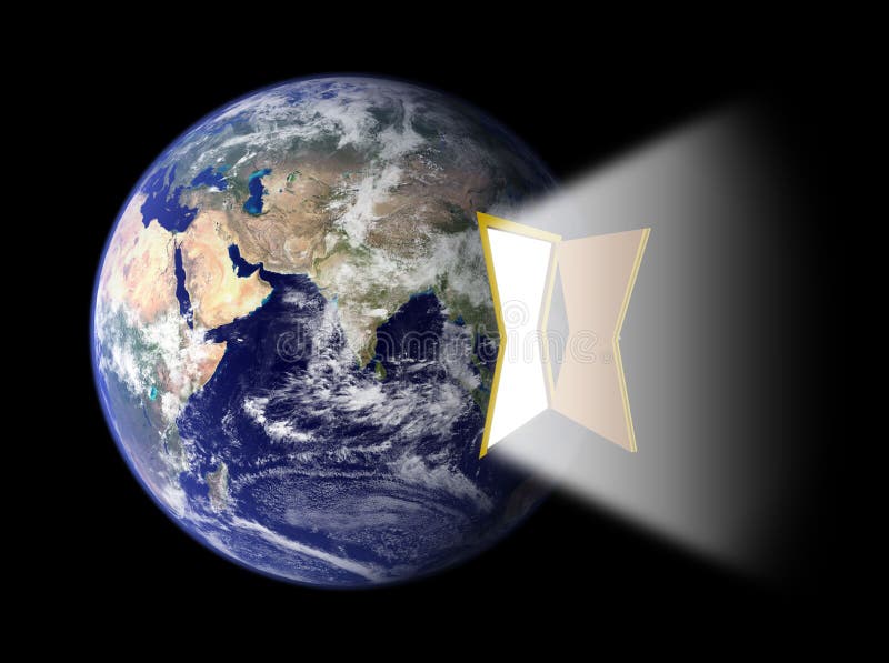 Earth S Eastern Hemisphere with Door Portal Stock Illustration ...
