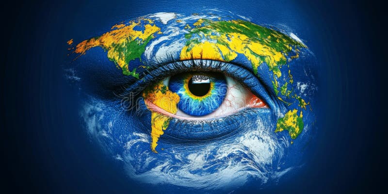 Earth S Eye Planet Earth Image with Human Vision, Symbolizing ...