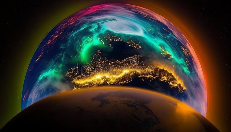 Earth S Radiant Glow - a Mesmerizing View Made with Generative AI Stock ...