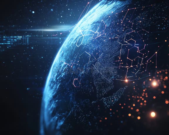 Earth& X27;s Surface, City Lights, and Cellular Digital Networks are ...