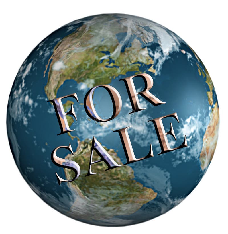 Earth for sale stock illustration. Illustration of ecology - 4312956