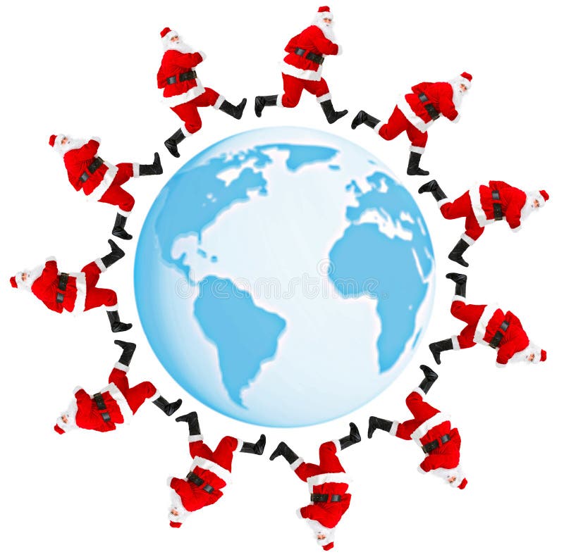 The Earth and Santa stock photo. Image of people, worldwide - 11729844