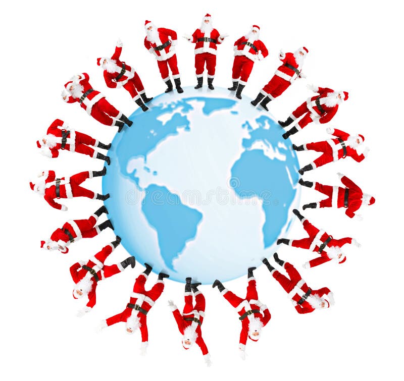 The Earth and Santa stock photo. Image of people, worldwide - 11729844