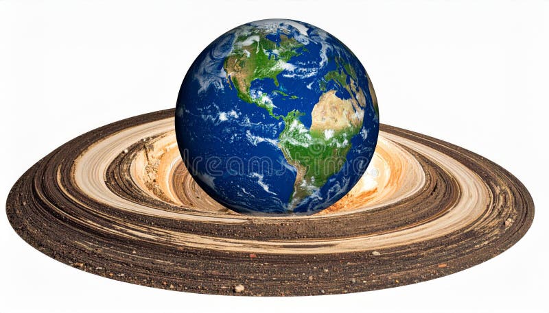 Earth with Saturn-like Rings: a Cosmic Visualization Stock Illustration ...
