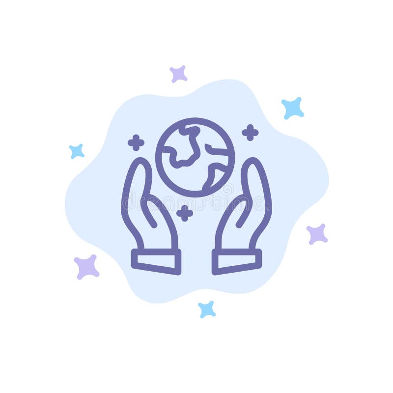 Earth Saving, Eco Protection, Guarder Blue Icon on Abstract Cloud ...