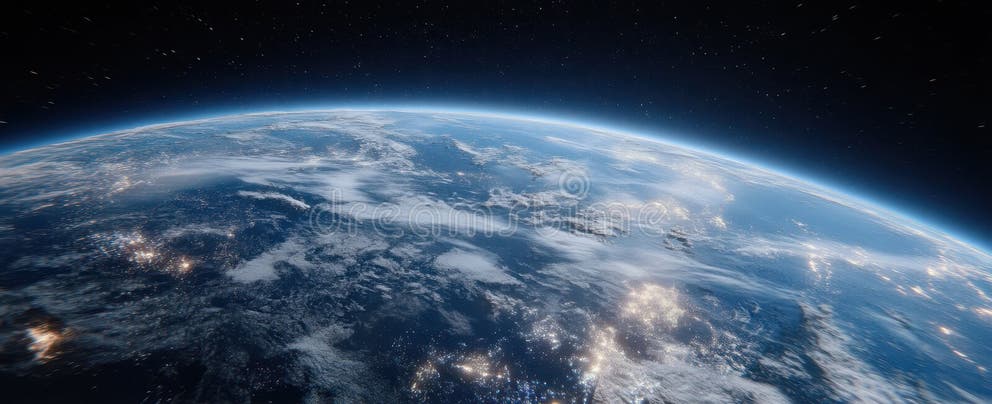 The Earth Seen from Space with Stunning Clouds and Distant Lights.AI ...