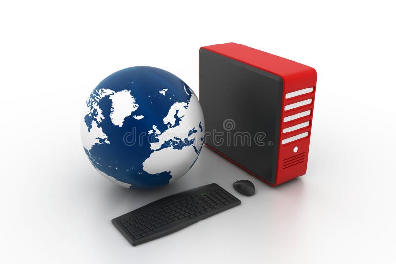 Earth with server stock illustration. Illustration of server - 21258915