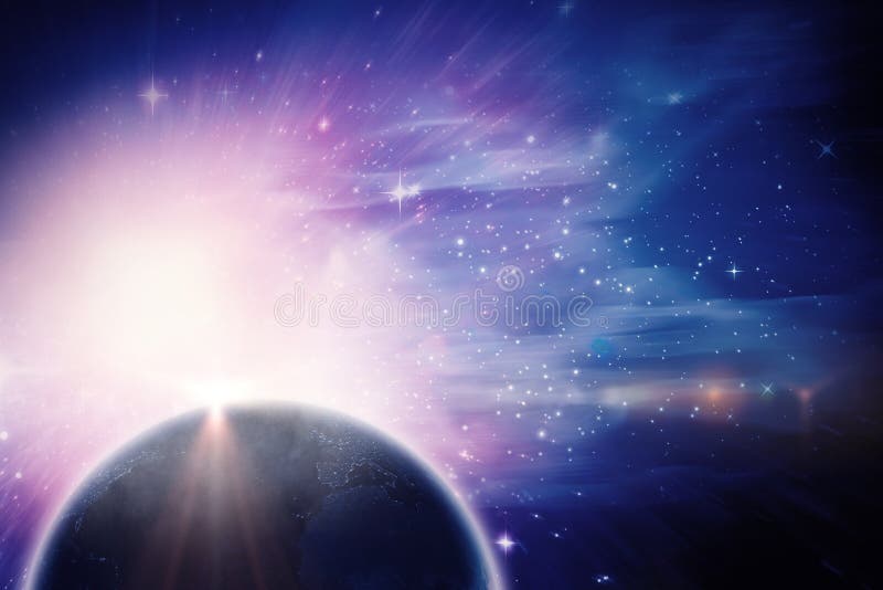 Earth in Shadow. 3d Rendering Stock Illustration - Illustration of ...