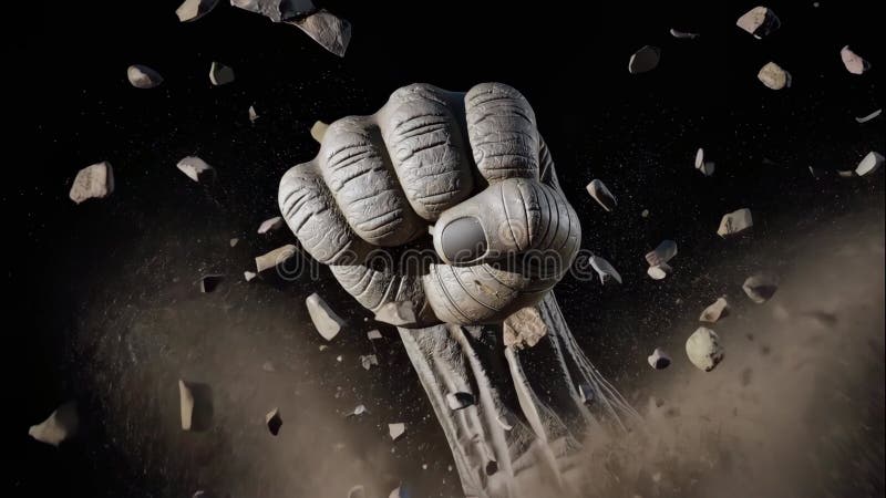 Earth Shaking Stone Punch stock footage. Video of rock - 372829586