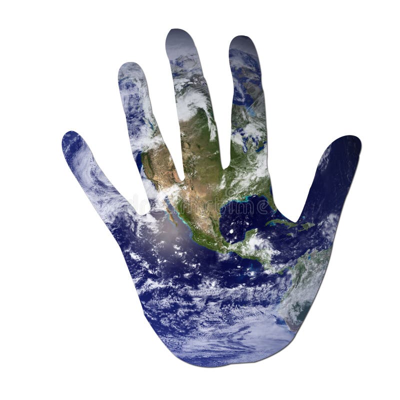 Earth in the Shape of a Hand Stock Illustration - Illustration of ...