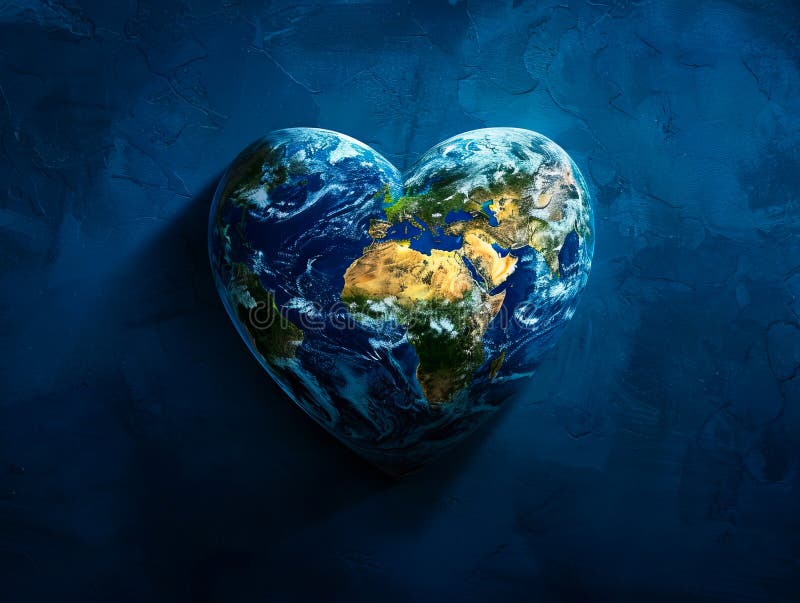 Earth in the Shape of a Heart Stock Image - Image of world, heart ...