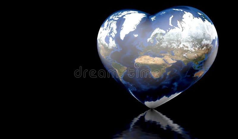 Earth in the Shape of a Heart. Stock Illustration - Illustration of ...