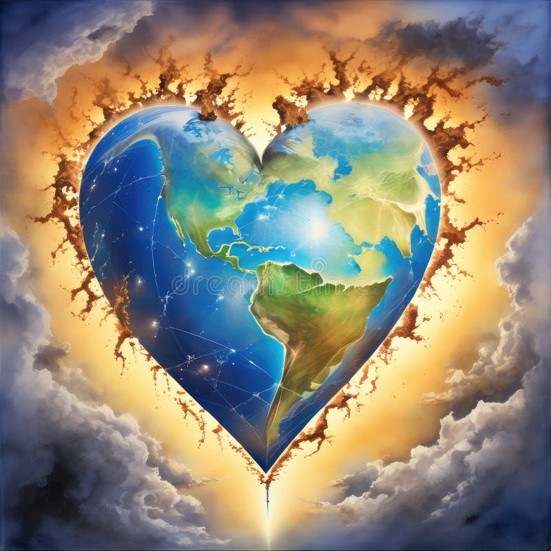 The Earth in the Shape of a Heart. Environment Theme Stock Image ...