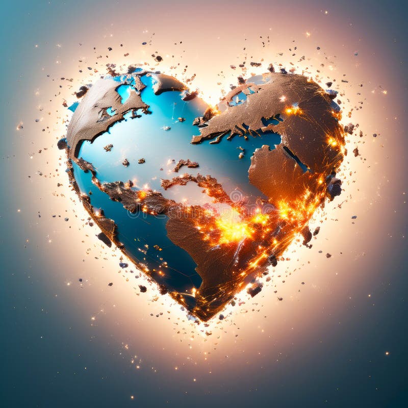 The Earth in the Shape of a Heart. Environment Theme Stock Image ...
