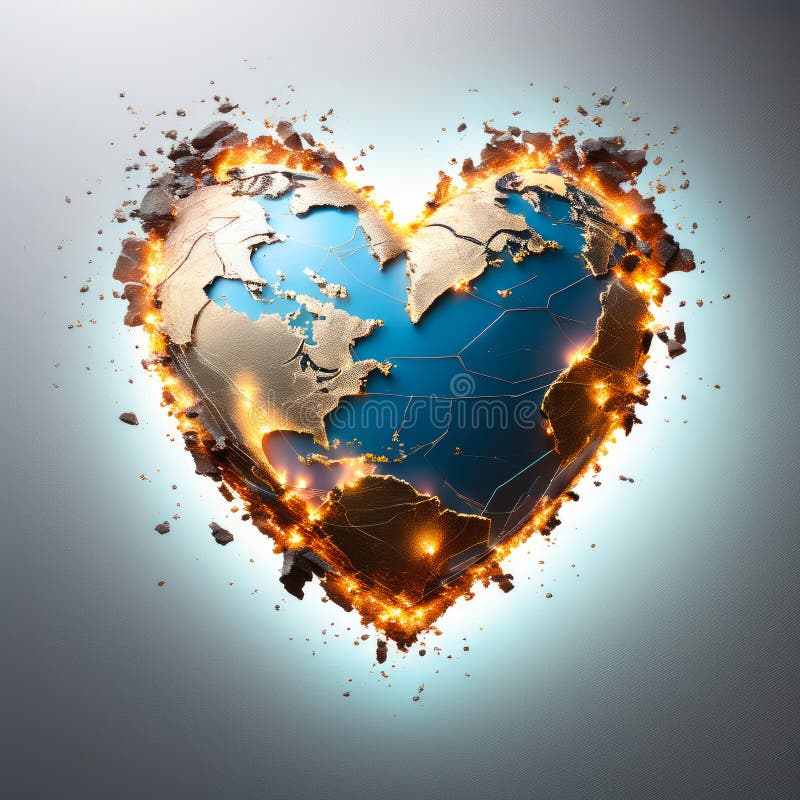 The Earth in the Shape of a Heart. Environment Theme Stock Photo ...