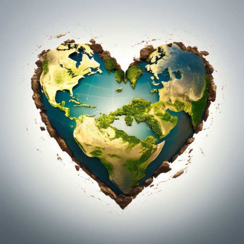 The Earth in the Shape of a Heart. Environment Theme Stock Photo ...