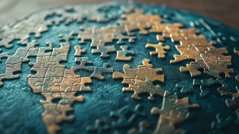 An Earth-shaped Jigsaw Puzzle Represents Global Strategy Solutions ...