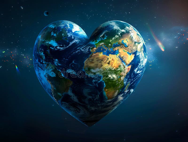 The Earth is Shaped Like a Heart Stock Image - Image of universe, globe ...