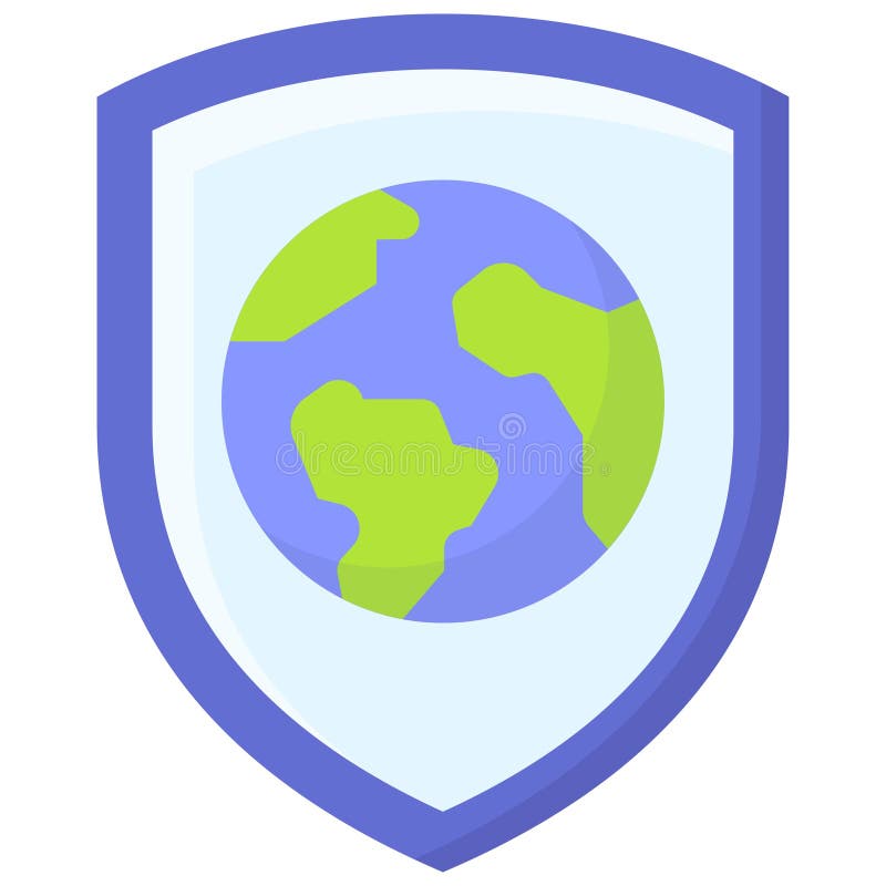 Earth Shield Icon, Earth Day Related Vector Stock Vector - Illustration ...