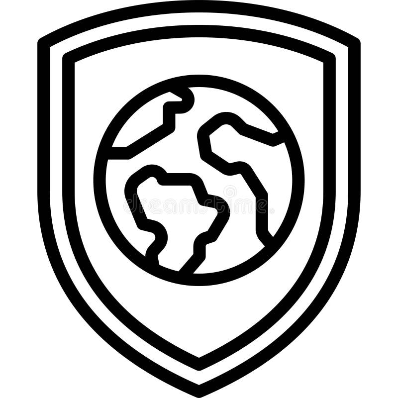Earth Shield Icon, Earth Day Related Vector Stock Vector - Illustration ...