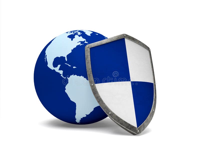 Earth Shield Protect System Ecology Climate Planet Stock Illustration ...