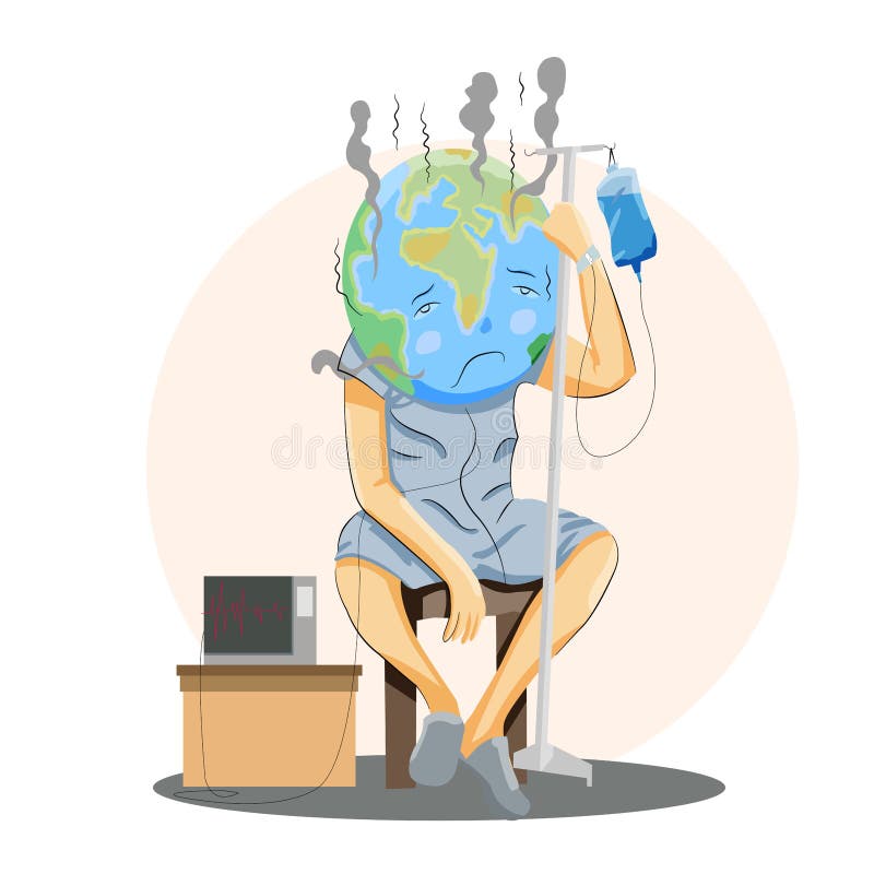 Earth Sick Climate Change Illustration Stock Vector - Illustration of ...