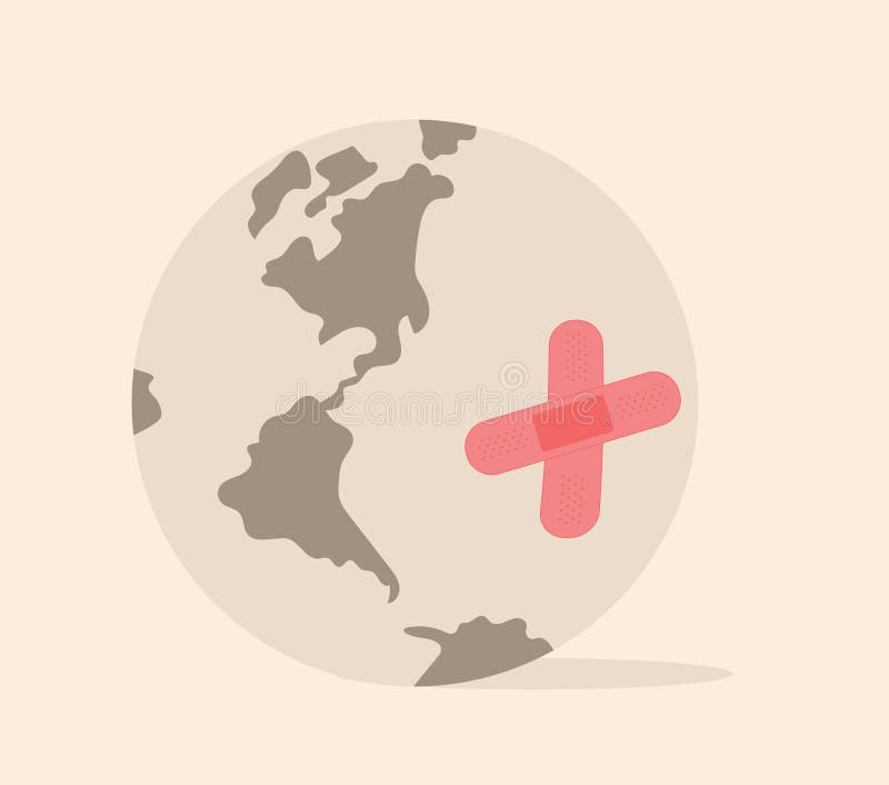 Earth Sick Isolated. Climate Change and Ecological Problems. Hurt Globe ...