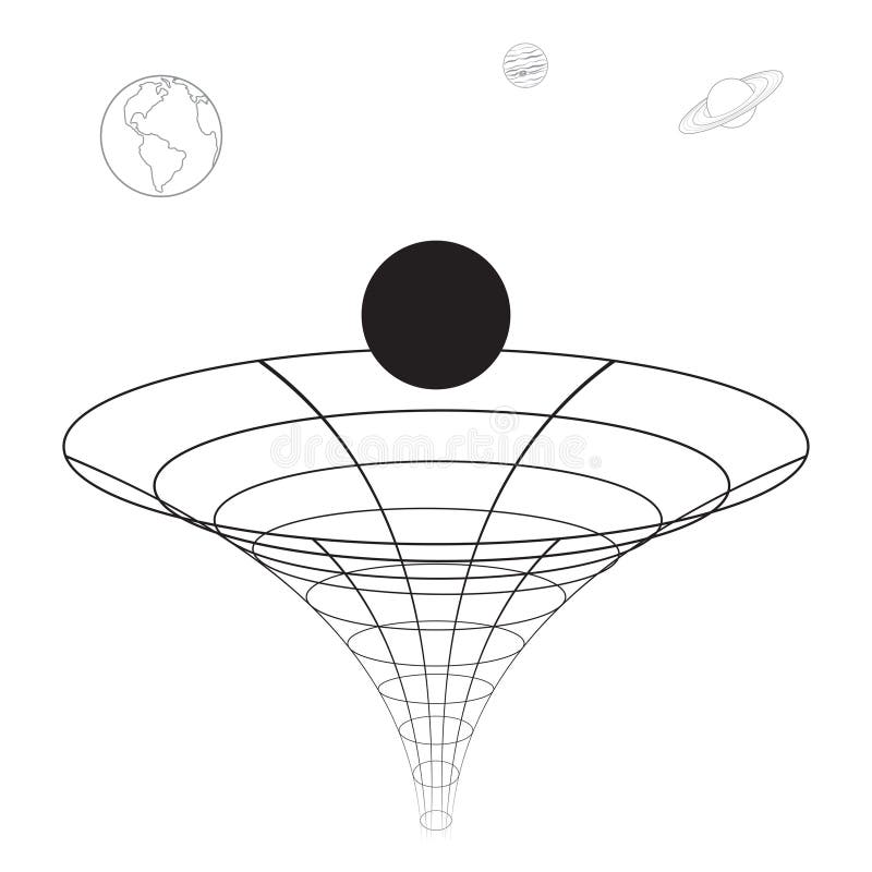 Abstract Art Line Design. Mass Gravity Concept. Black Hole Singularity ...