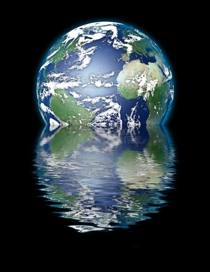 Earth sinking in pollution stock illustration. Illustration of garbage ...