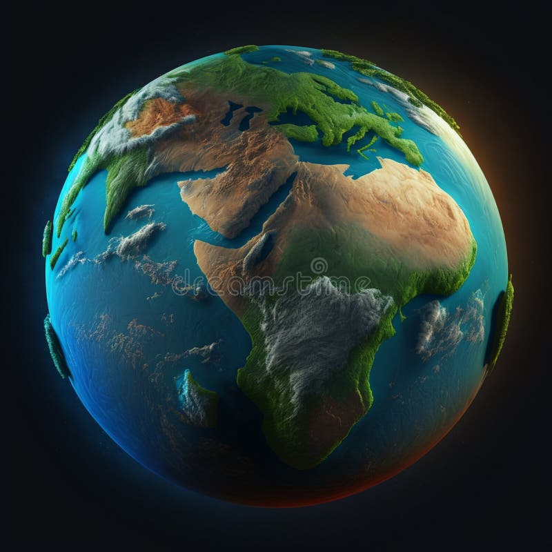 Earth in the Sky Earth in Space Stock Photo - Image of europe, sunrise ...