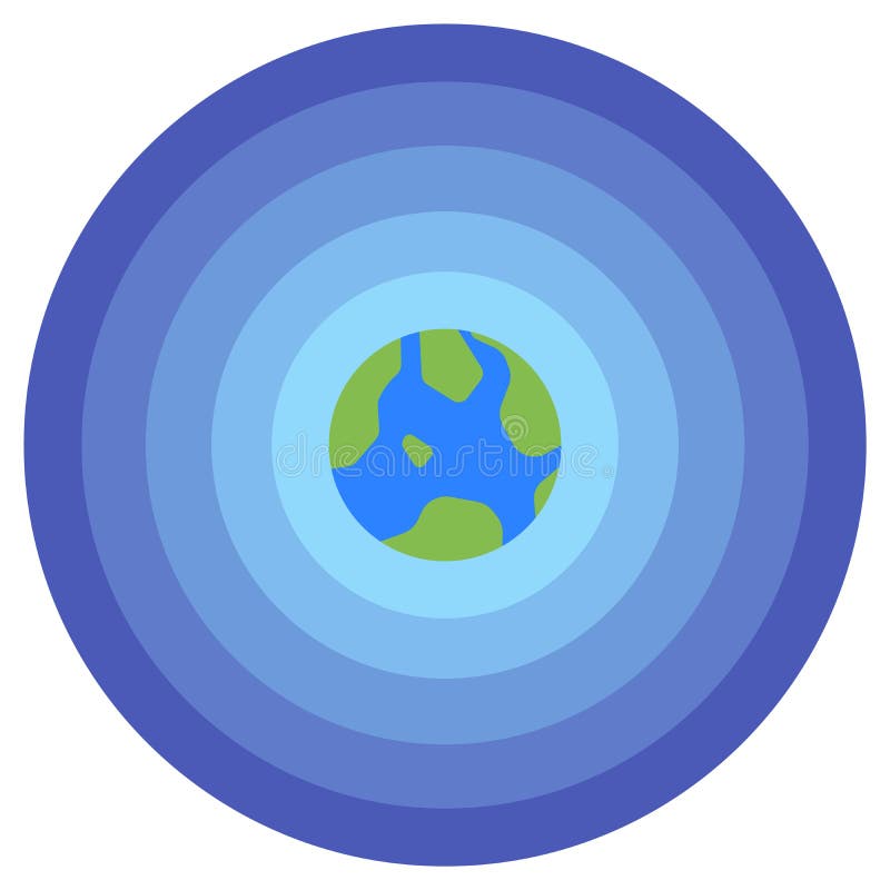 Earth Sky Layer in the Middle is Earth Which is Colored Blue and Yellow ...