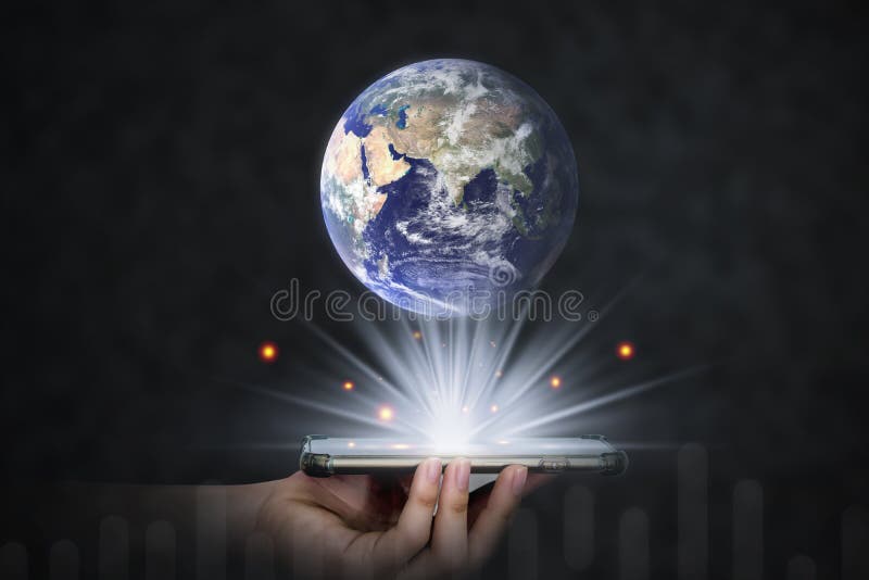 Earth and Smart Phone Represent E-learning Online in the Digital Age ...