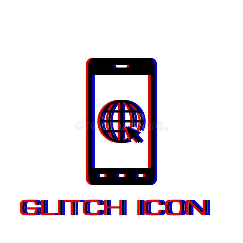 Earth on Smartphone Screen Icon Flat Stock Illustration - Illustration ...