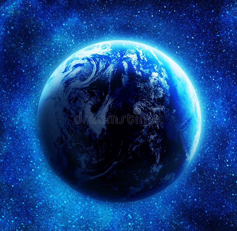 Blue earth in space stock illustration. Illustration of east - 23300884