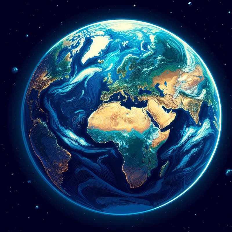 Earth in Space. Abstract Vector Illustration Stock Illustration ...