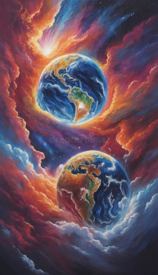 Earth in Space, Abstract Graphick Designed Earth in the Space, Abstract ...