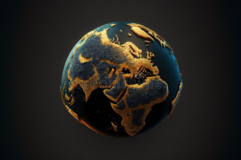 Earth on Black Earth Earth in Space Stock Illustration - Illustration ...