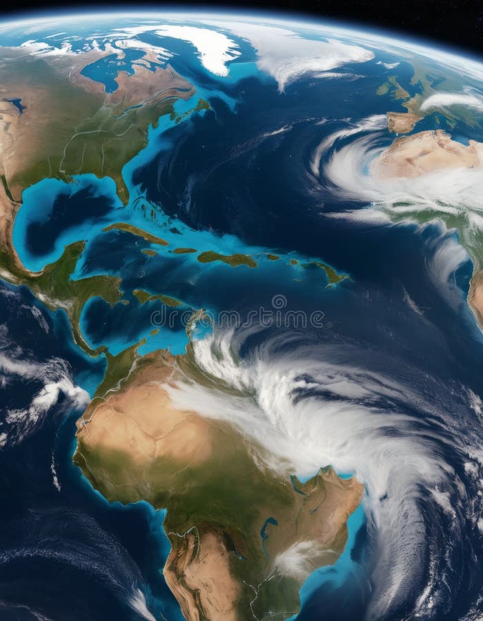 Earth from Space with Cloud Patterns Stock Photo - Image of geography ...