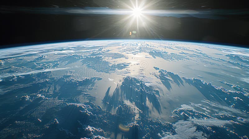 The Earth from Space during the Daytime, with a Few Scattered Clouds ...