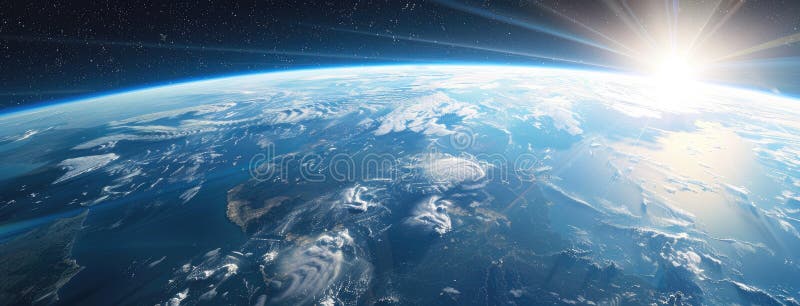 The Earth from Space during the Daytime, with a Few Scattered Clouds ...