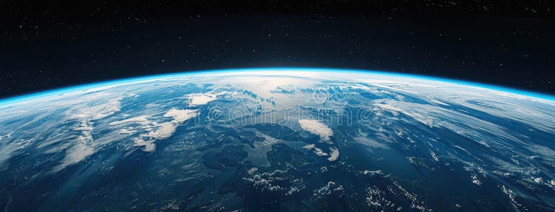 The Earth from Space during the Daytime, with a Few Scattered Clouds ...