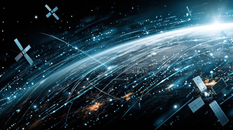 Earth from Space with Digital Satellites Transmitting Data in a Cosmic ...