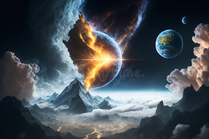 Earth in Space, Earth from Space Cloud Stock Illustration ...